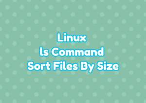 Linux ls Command Sort Files By Size – LinuxTect