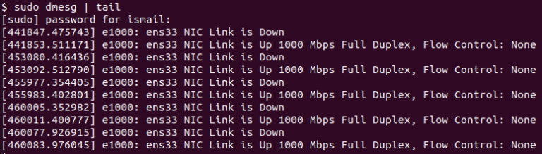 Tail F Dmesg Output Linuxtect